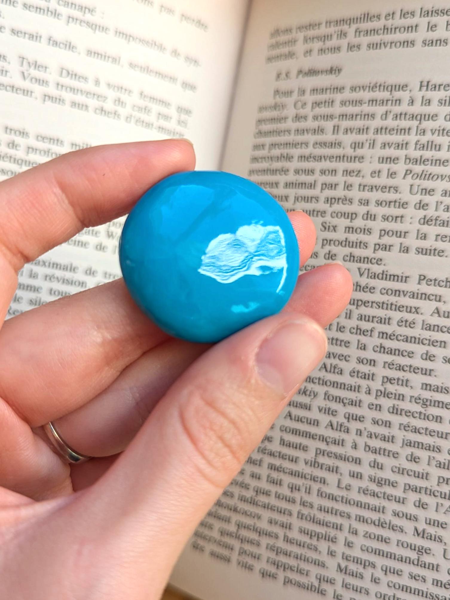Chibi and Chû Worry Stone: Handmade Blue Anti-stress Pebble - Anxiety ...