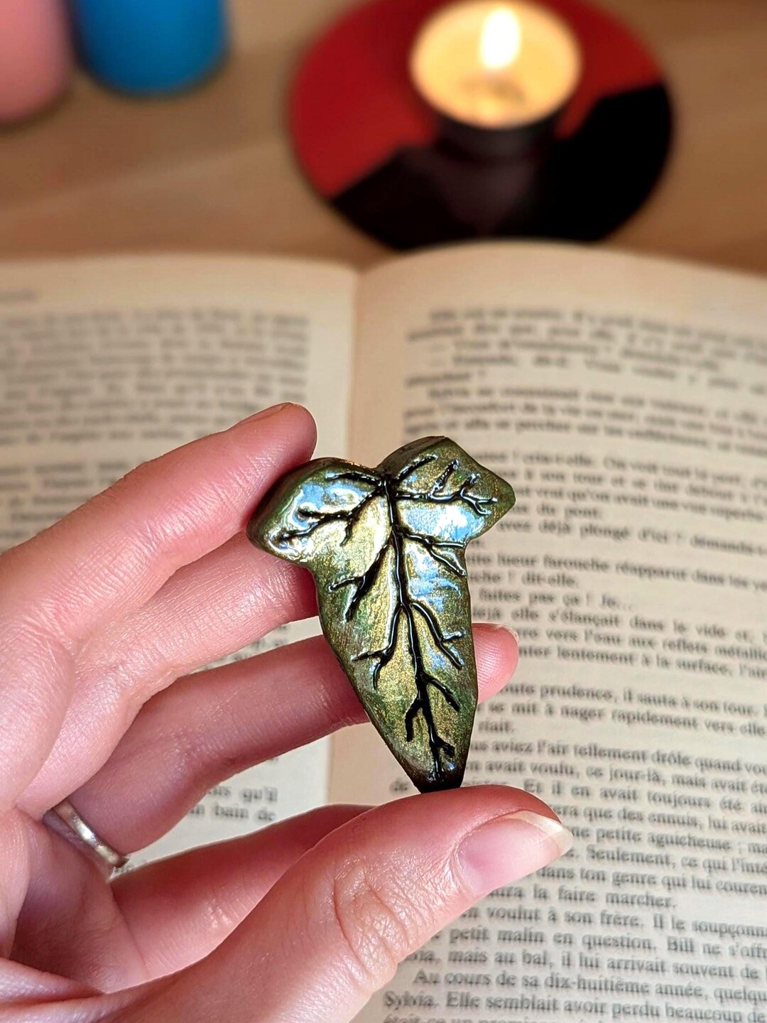 Elven Leaf Worry Stone - Textured Anxiety Relief - Handmade Relaxation ...