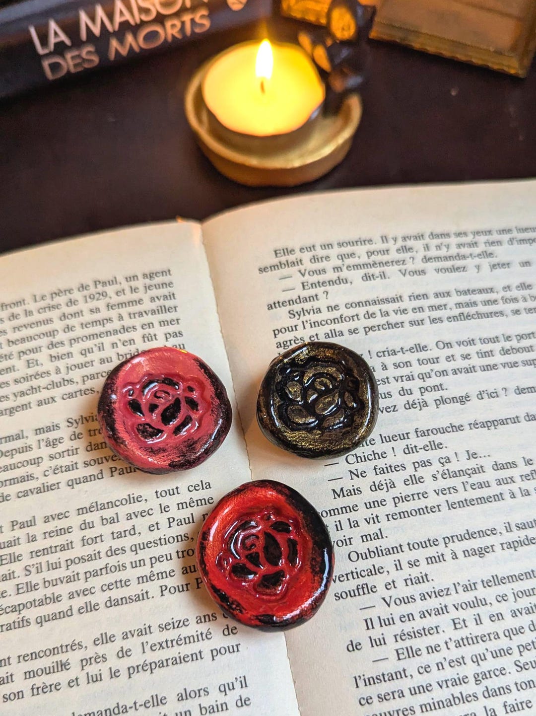Textured Rose Worry Stone - Anxiety Relief - Relaxation Pebble - Dark ...