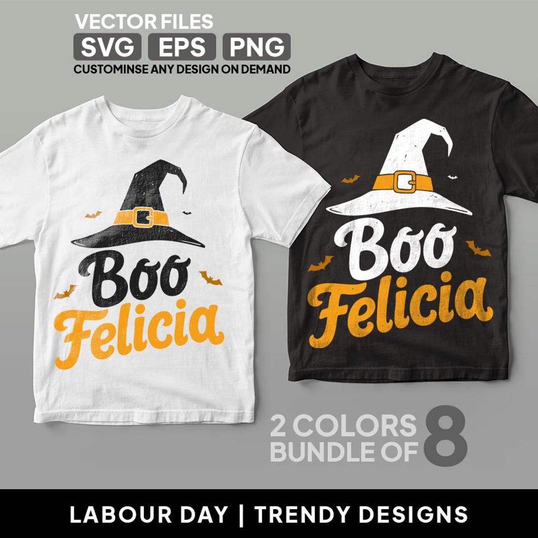Boo Felicia Retro Halloween PNG Bundle, Spooky SVG Designs, T-shirt ...