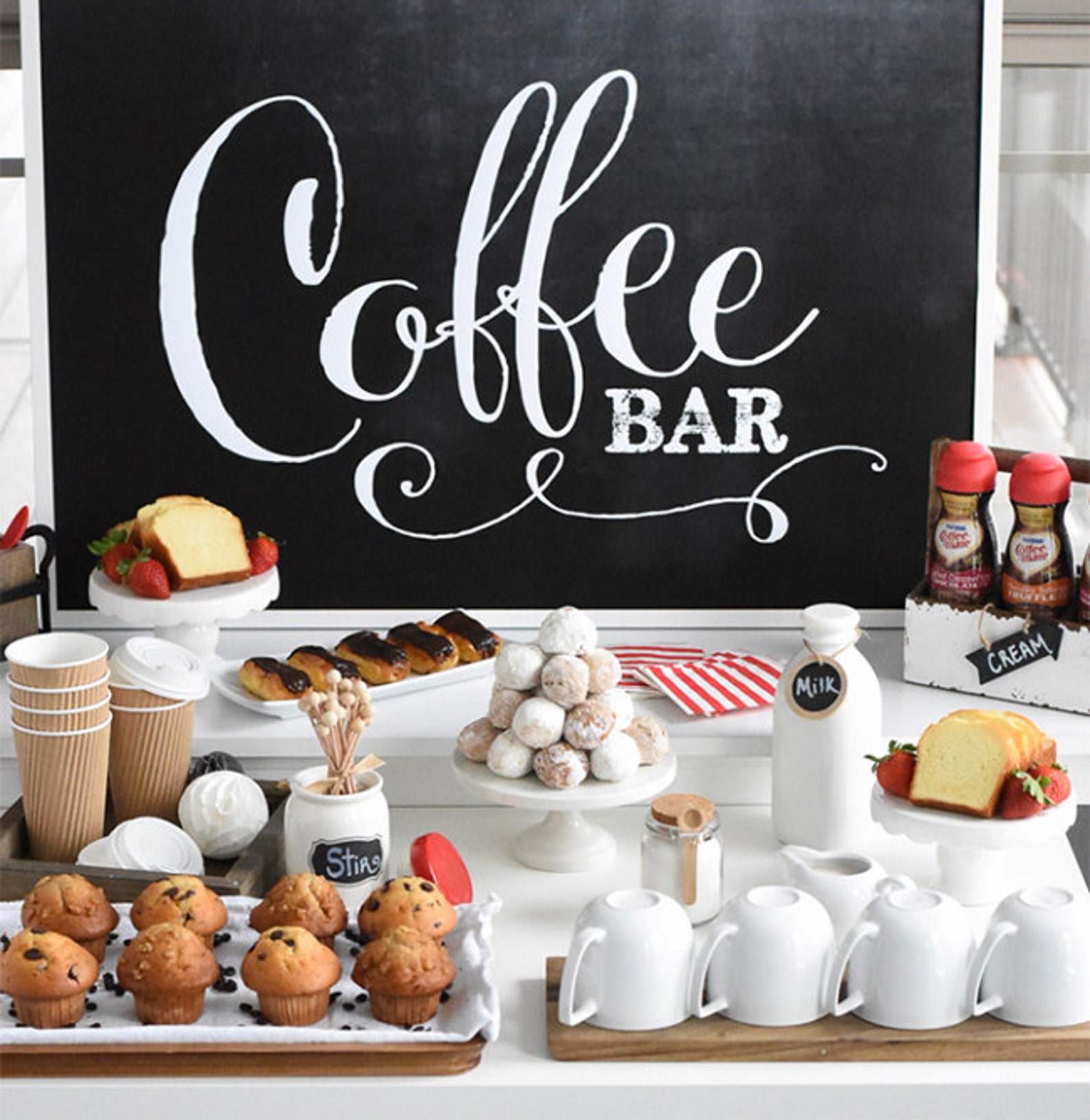 Coffee Bar Sign 2 Sizes and Labels SET 2 Styles - Etsy