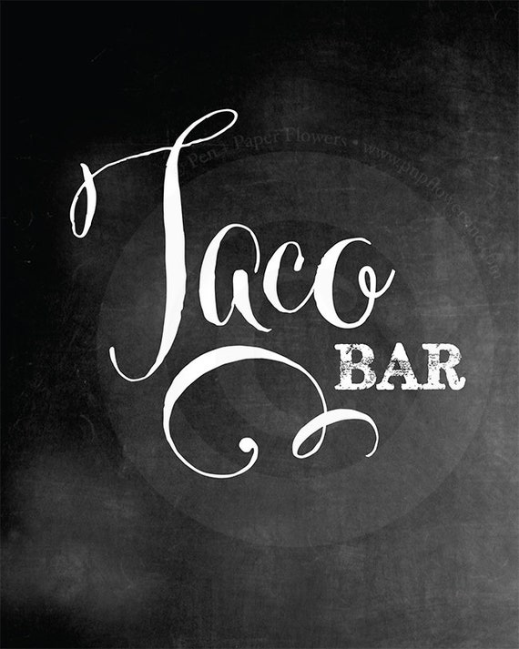 Taco Bar Chalkboard Sign INSTANT DOWNLOAD | Etsy
