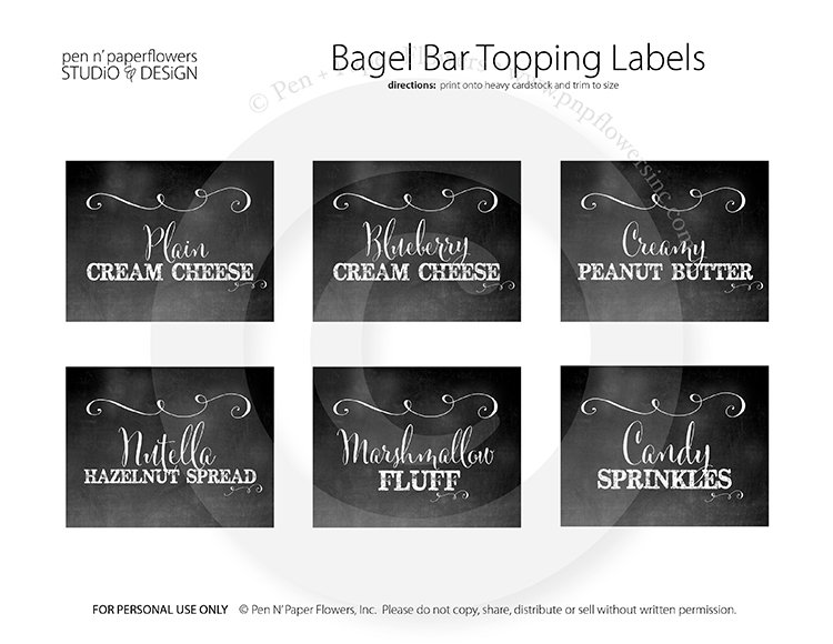 Bagel Bar Chalkboard Sign INSTANT DOWNLOAD - Etsy