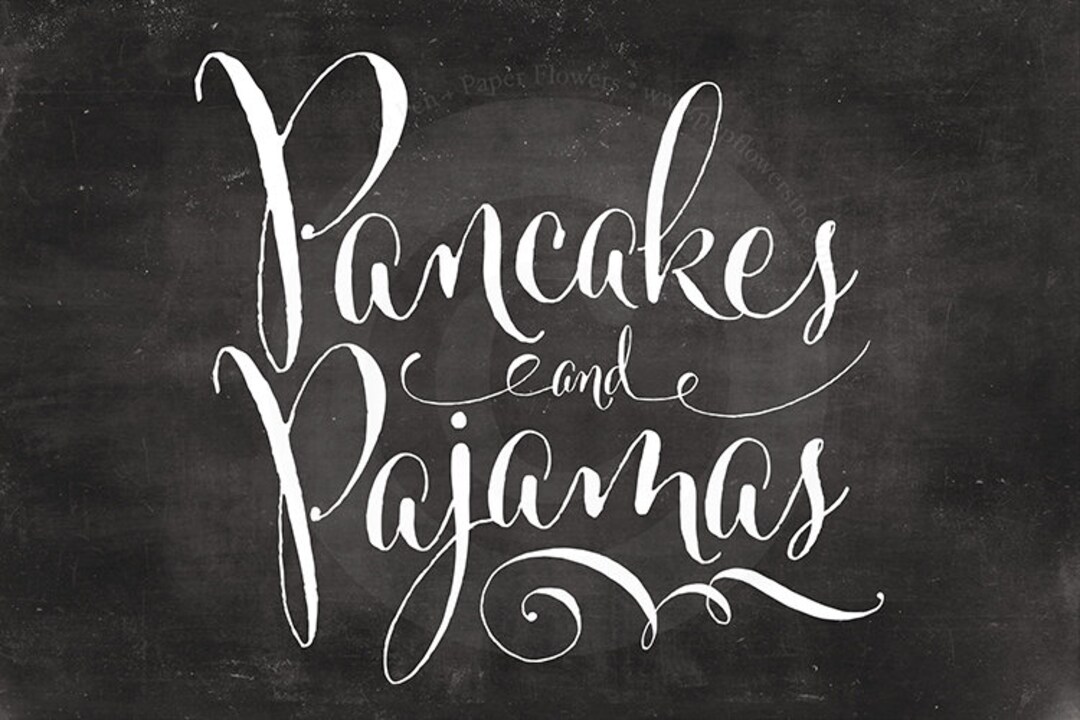 Pancakes + Pajamas Chalkboard Signs (2 Styles) ---> INSTANT DOWNLOAD - Etsy