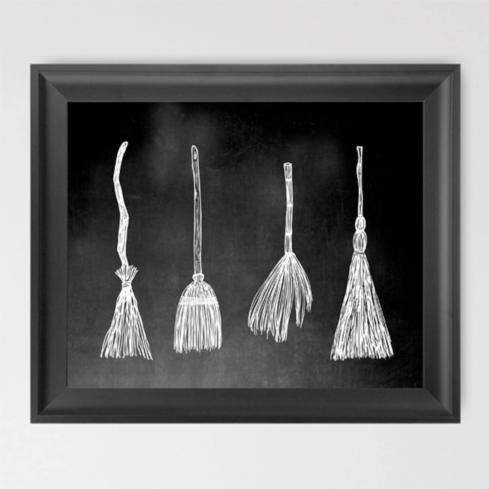 Halloween Witch Brooms Art Prints Posters - Etsy