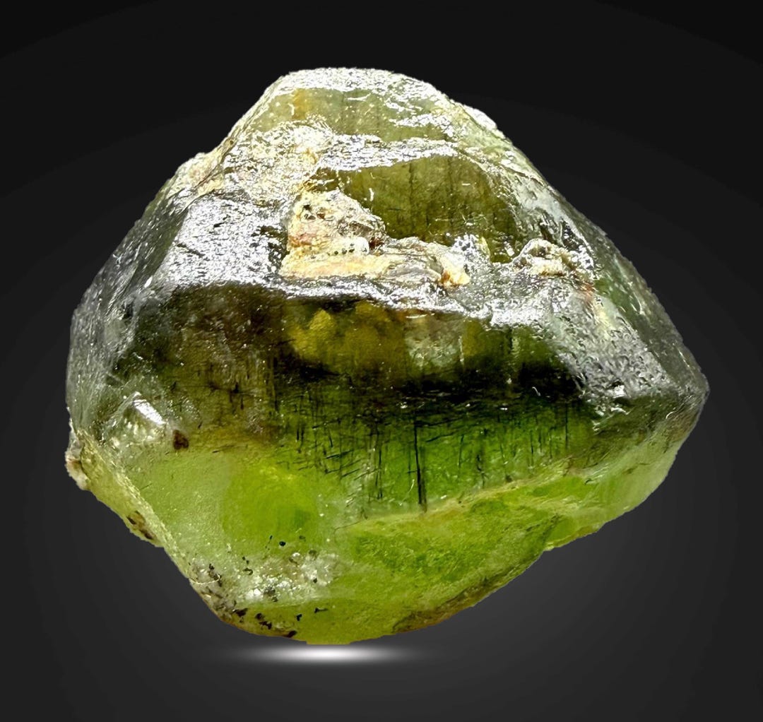 109 Carat Raw Peridot With Rare Ludwigite Crystal Specimen Uncut August ...