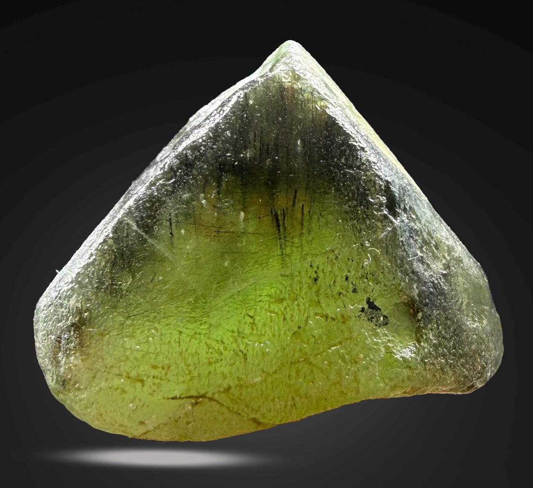 77 Carat Raw Peridot With Rare Ludwigite Crystal Specimen Uncut August ...