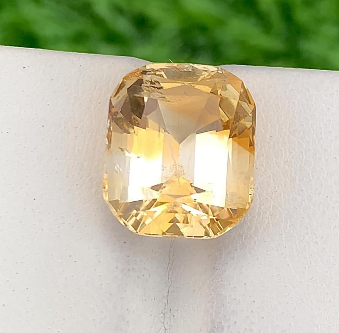 9.20 Ct Yellow Golden Citrine Fancy Cut Gemstone Rare Collector's Stone ...