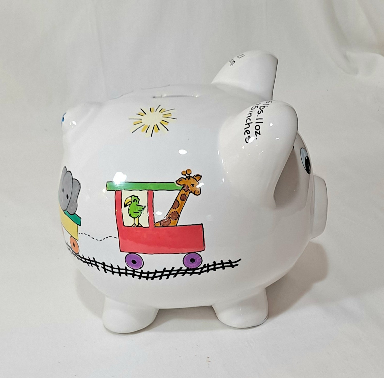 Piggy Bank Personalized Train With Animals - Etsy