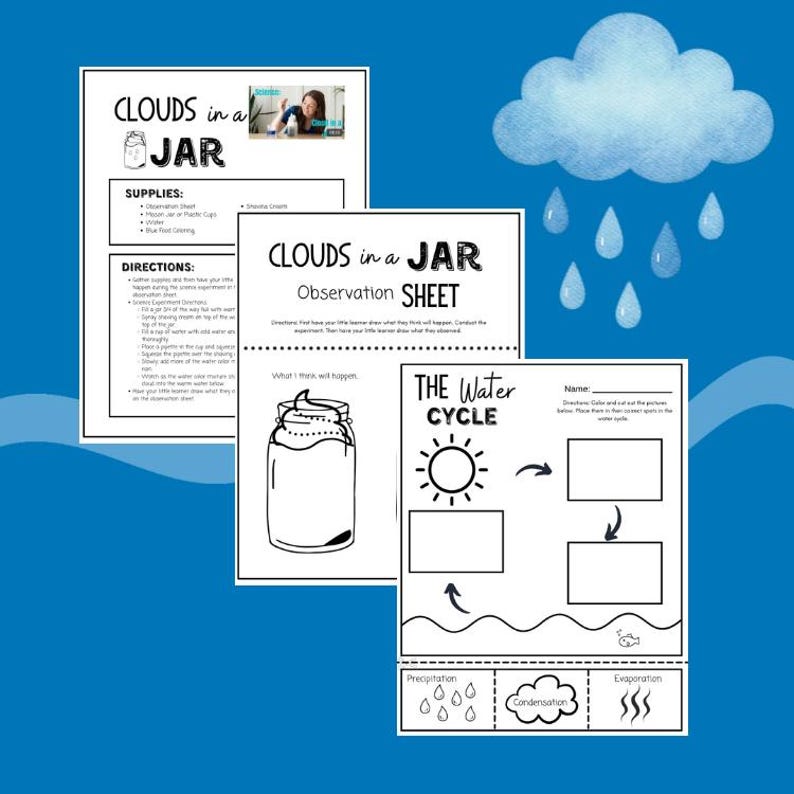 Clouds in a Jar Weather Science Experiment for Preschool and ...