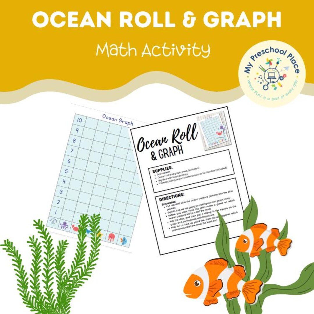 Ocean Roll & Graph Math Activity, Preschool Graphing Practice - Etsy