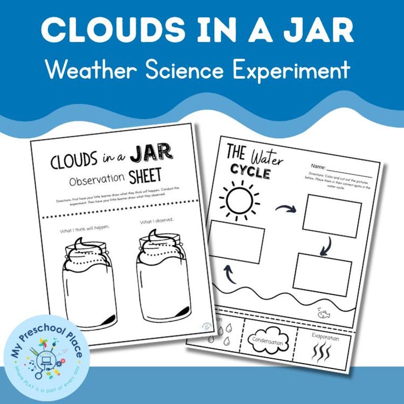 Clouds in a Jar Weather Science Experiment for Preschool and ...