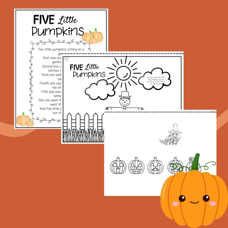 Halloween Five Little Pumpkins Art Activity, Halloween Craft for ...