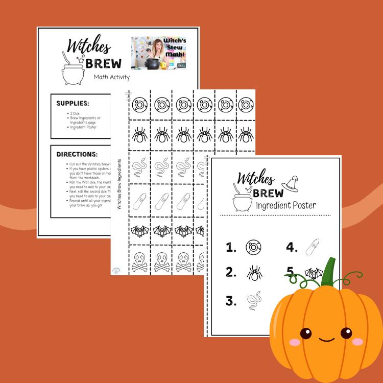 Witch's Brew Halloween Math Activity: Preschool Counting Game (PDF ...