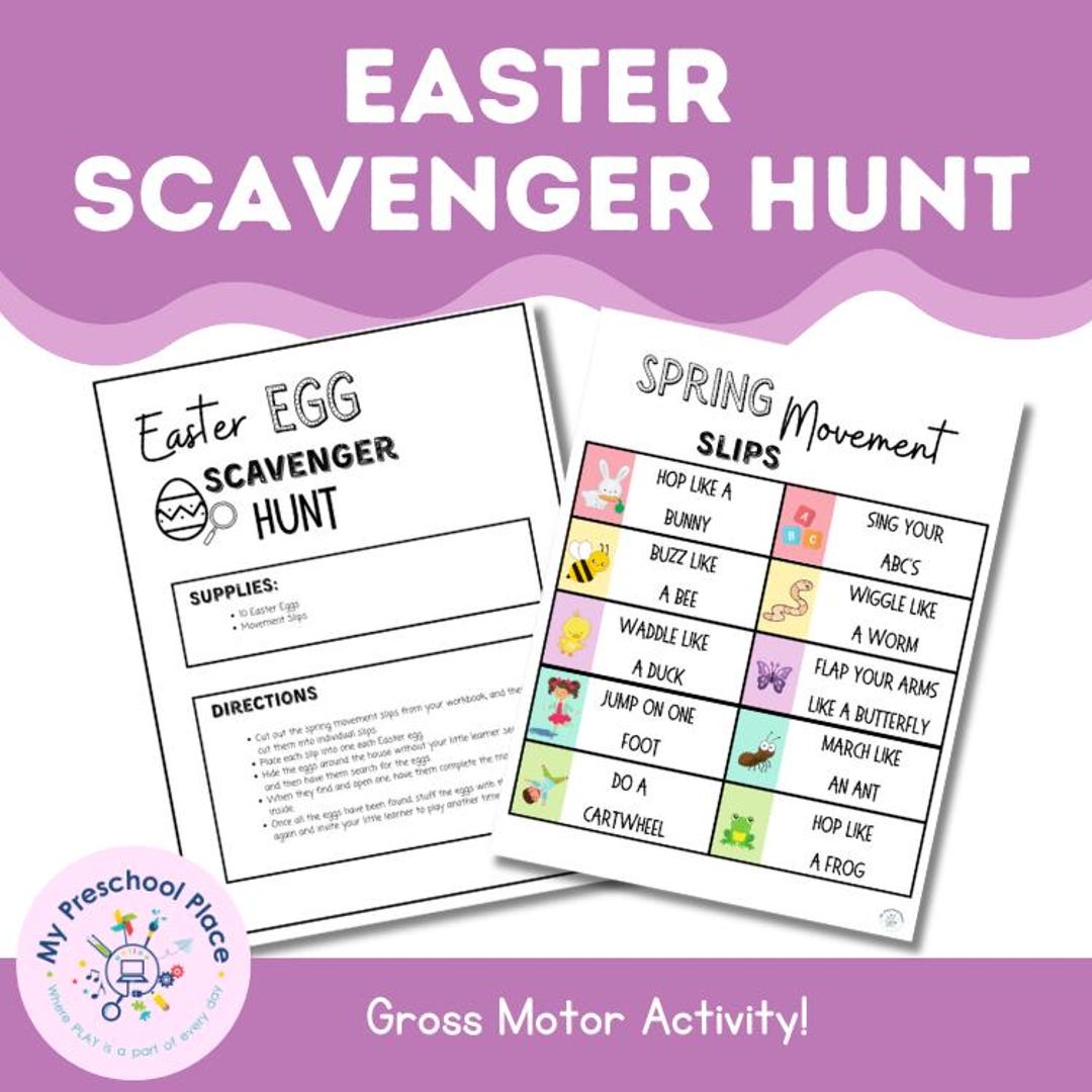 Easter Egg Scavenger Hunt – Printable Movement Slips for Preschool ...