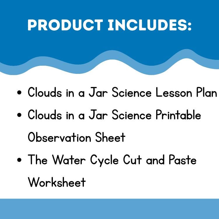 Clouds in a Jar Weather Science Experiment for Preschool and ...