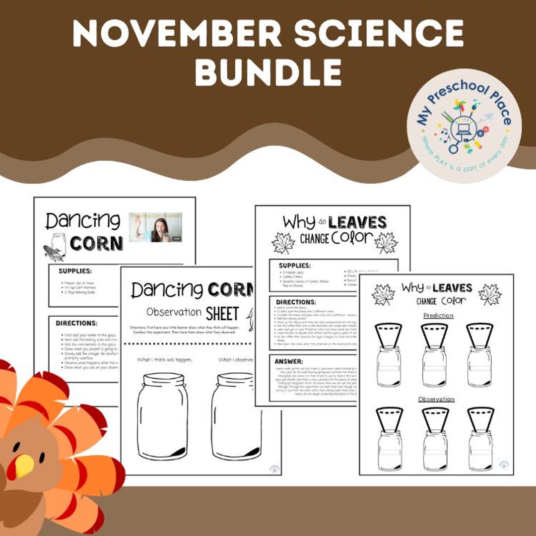 November Science Project Bundle, Thanksgiving Science for Preschoolers ...