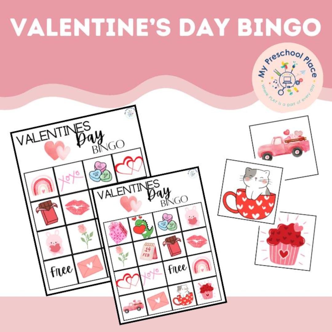 Classroom Valentine's Day Bingo Game, Valentine's Day Printable Game - Etsy