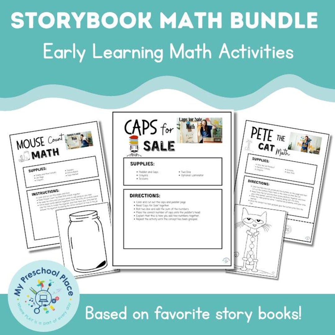 Storybook Math Bundle - Early Math Skills Worksheets for Preschool and ...