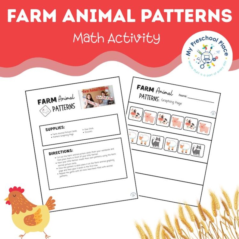 Farm Animal Patterns Math Activity - Etsy