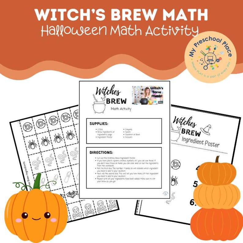 Witch's Brew Halloween Math Activity: Preschool Counting Game (PDF ...