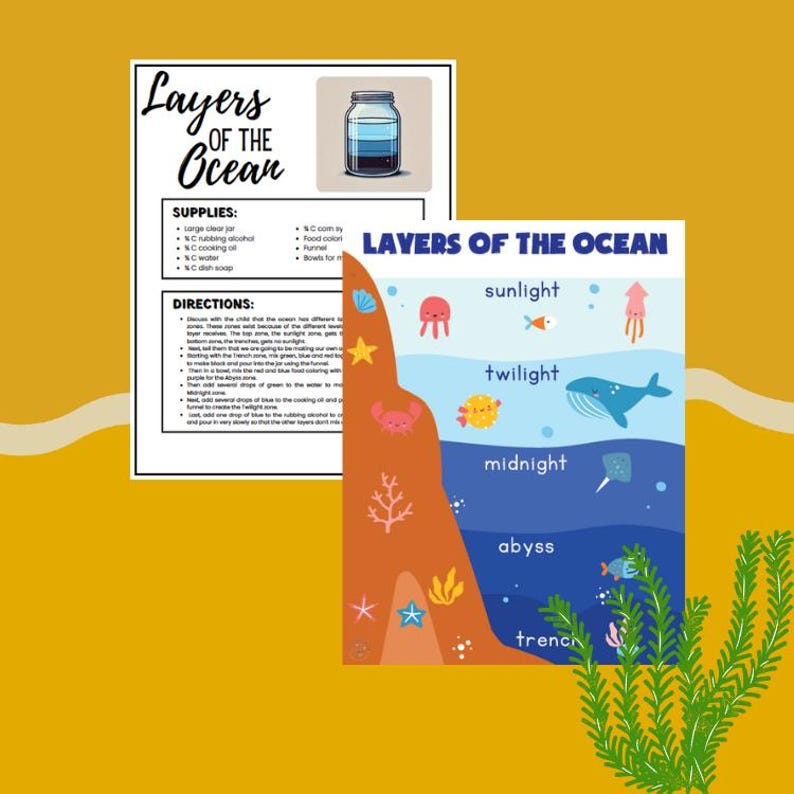 Layers of the Ocean Science Activity, Under the Sea Science for Kids - Etsy