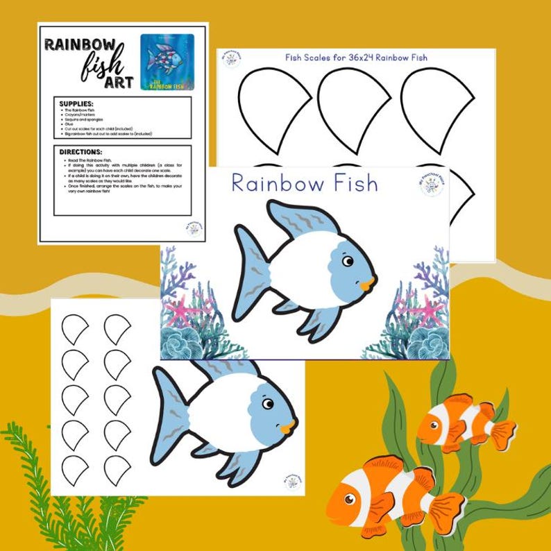 Rainbow Fish Art Project: Ocean Preschool Activity - Etsy