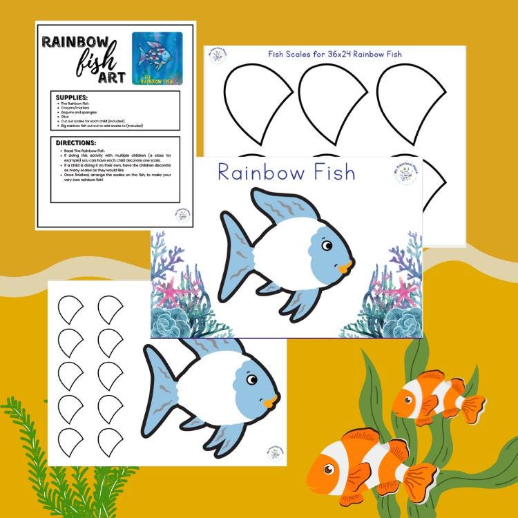 Rainbow Fish Art Project: Ocean Preschool Activity - Etsy