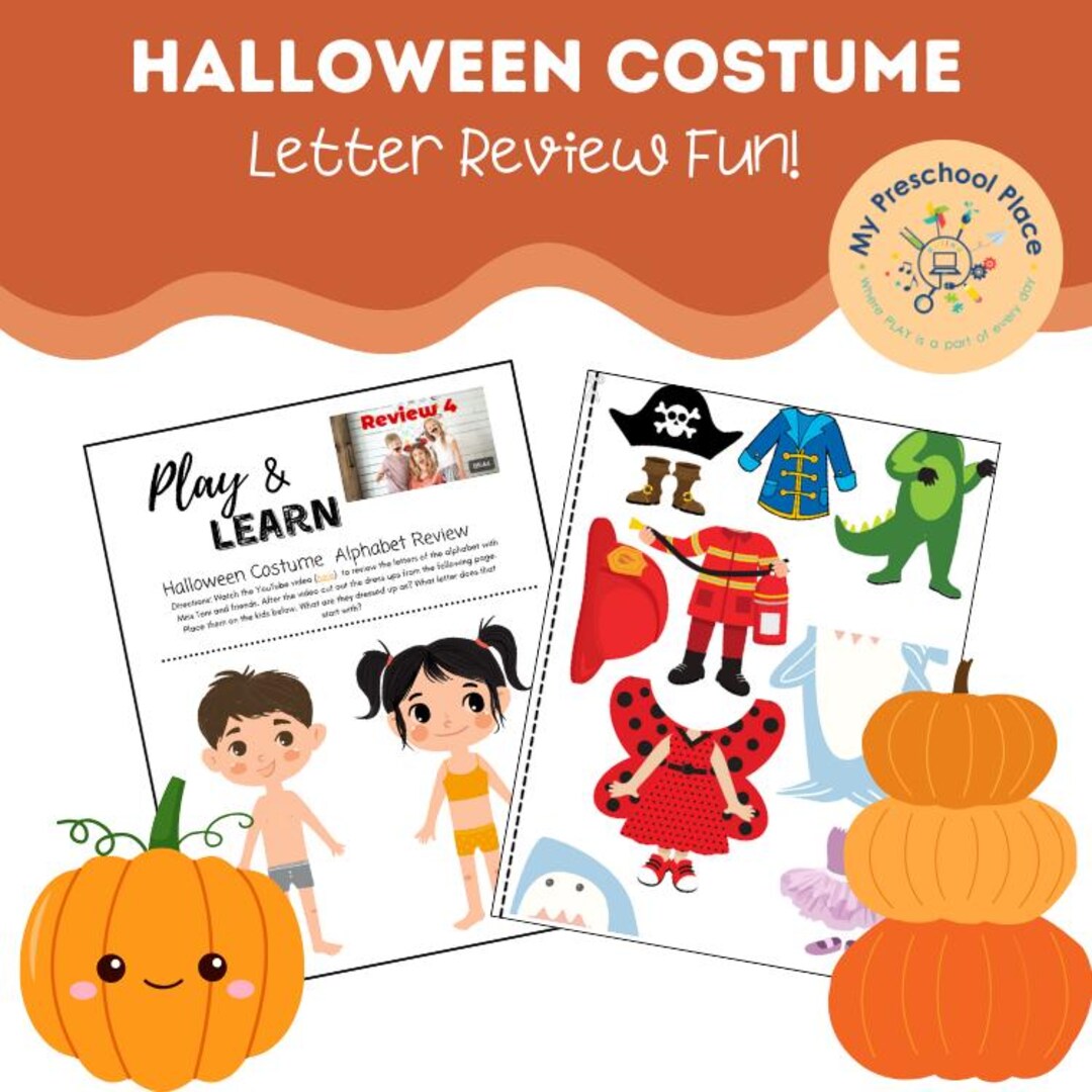 Halloween Costume Letter Review Activity: Preschool & Kindergarten ...