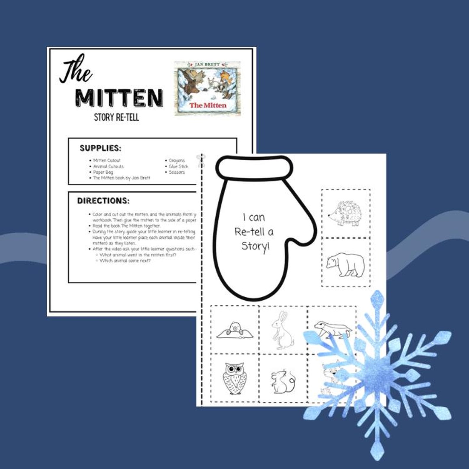 The Mitten Story Retelling Activity | Winter Literacy Center for ...