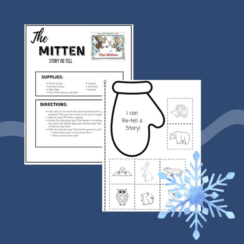 The Mitten Story Retelling Activity | Winter Literacy Center for ...