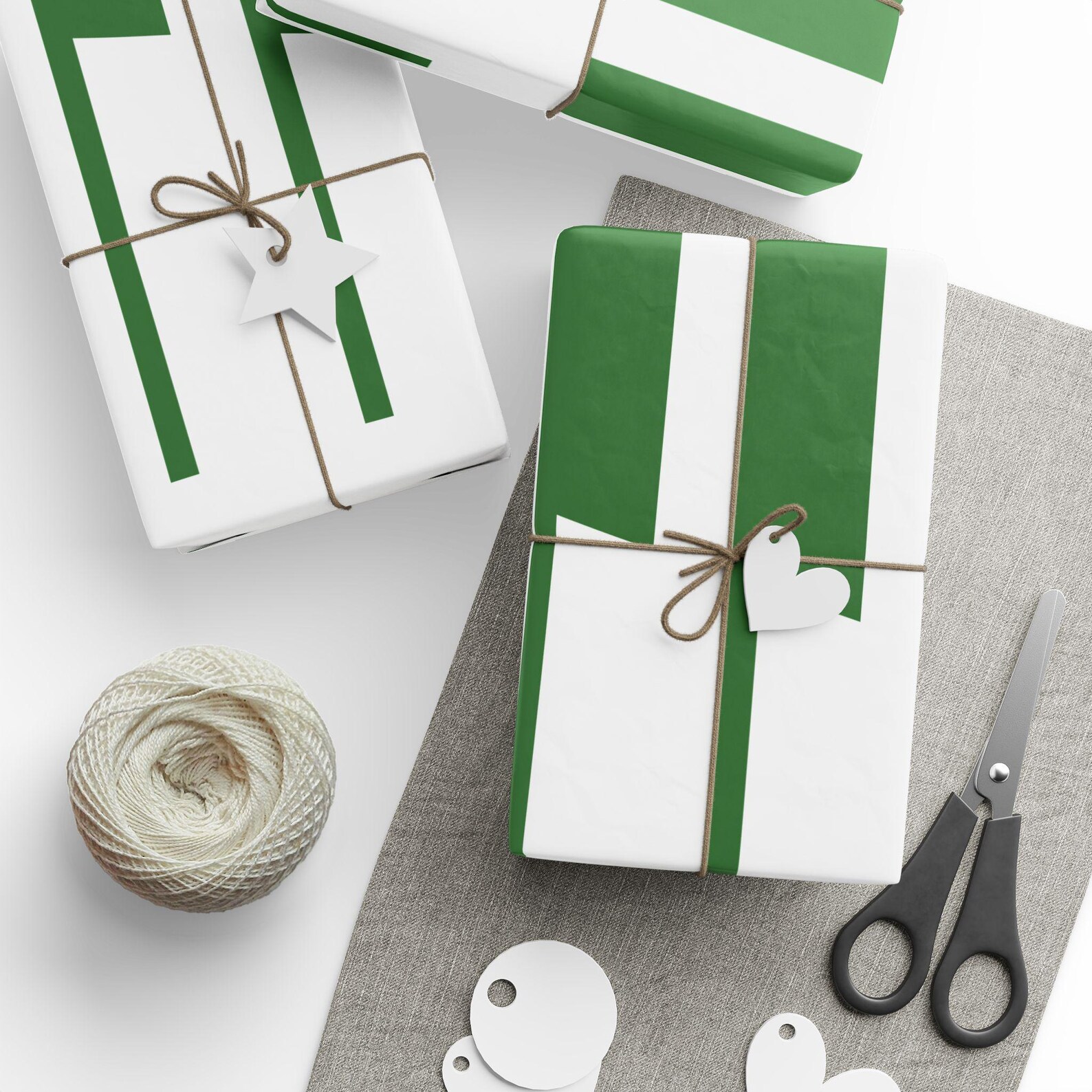 Chic Green Wrapping Paper, Modern Gift Wrap for Holidays, Birthdays ...