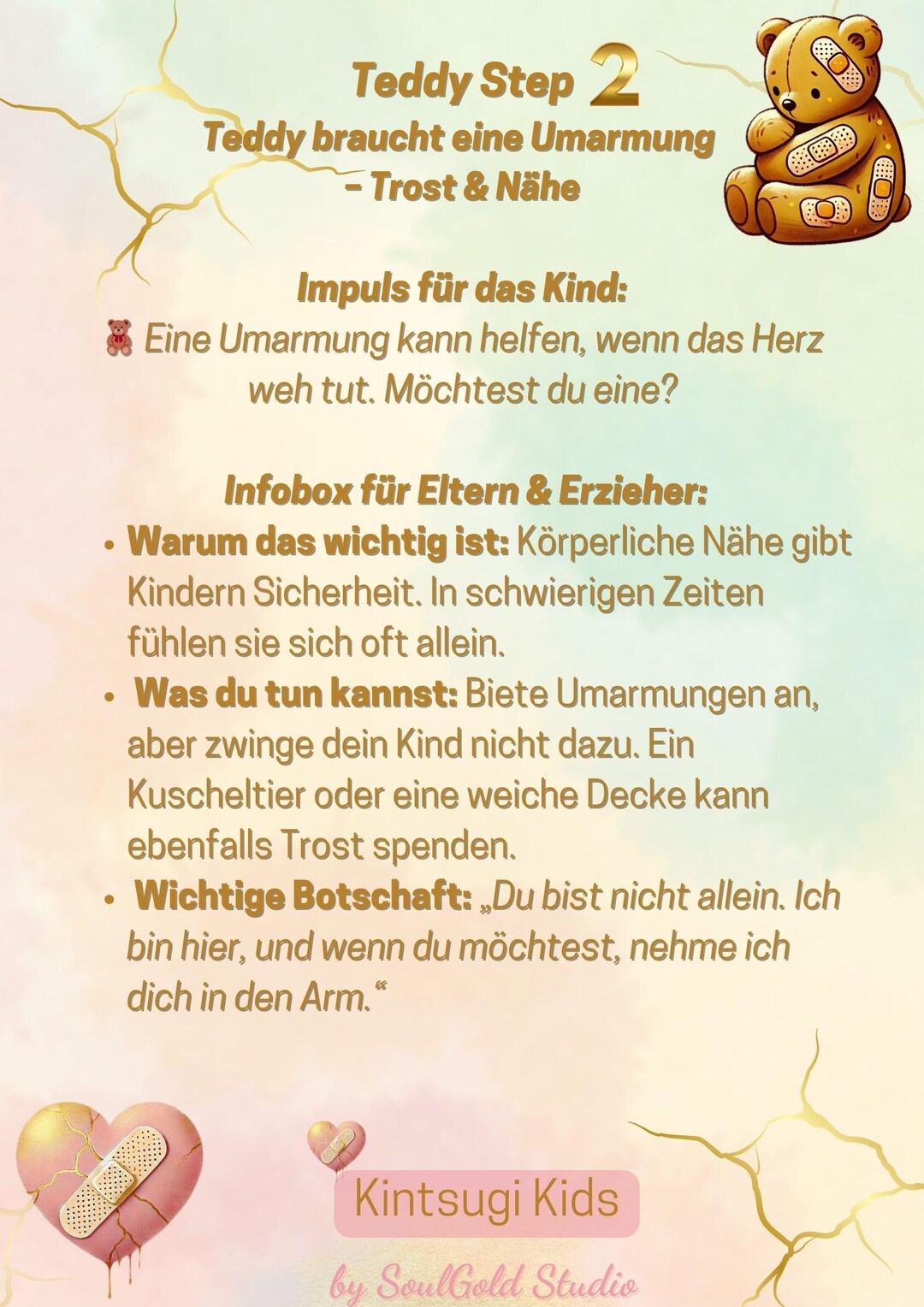 Teddy-steps Poster Set: Emotional Support for Children in the Event of ...