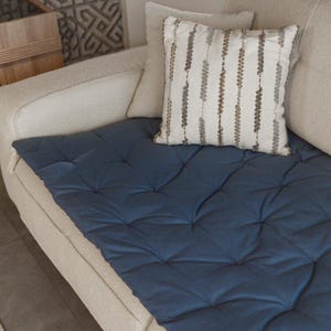 Custom Size Linen Sofa Topper Slipcover Pet Friendly, Washable, Stain ...