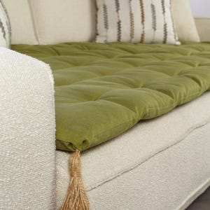 Custom Size Linen Sofa Topper Slipcover Pet Friendly, Washable, Stain ...