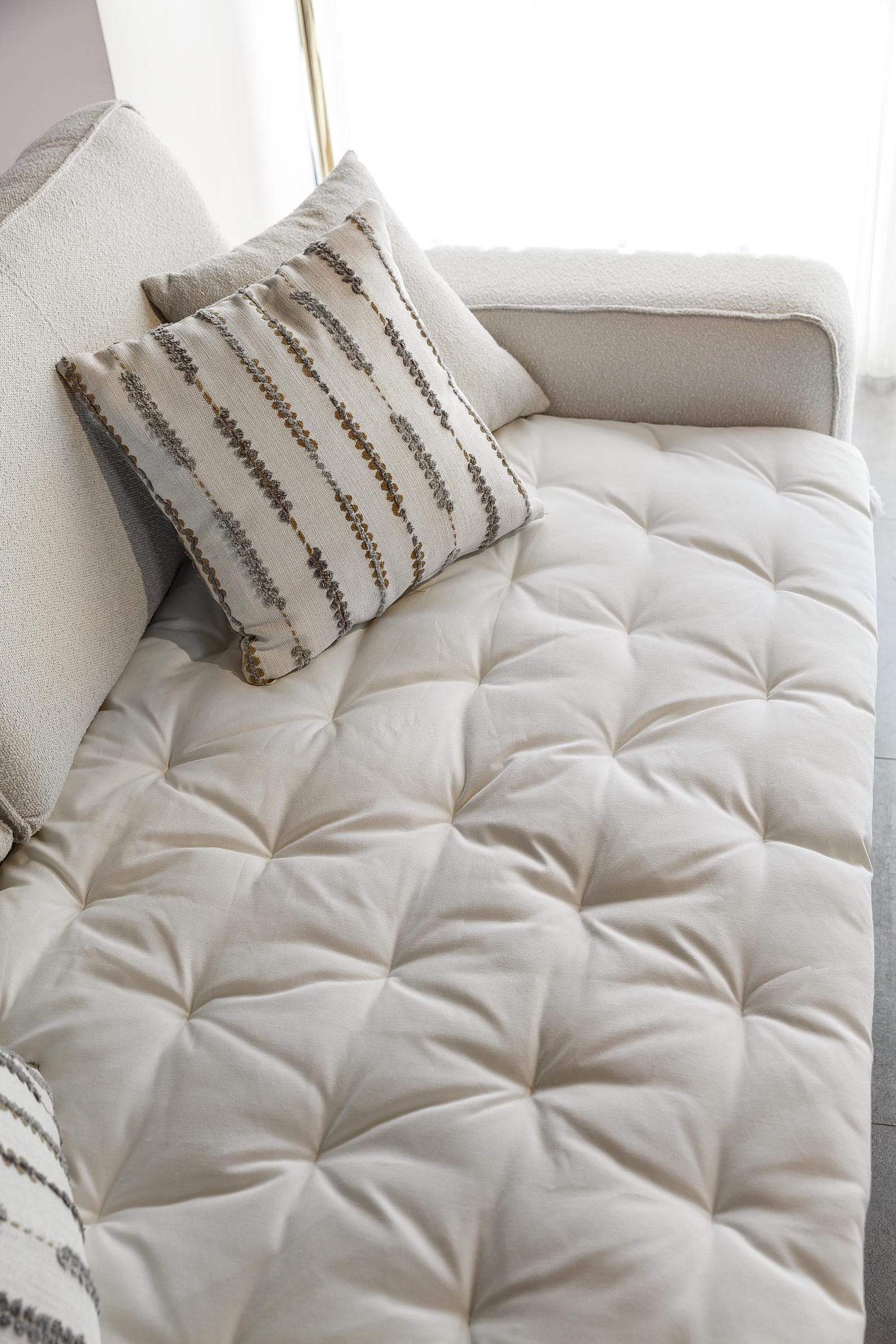 Custom Size Linen Sofa Topper Slipcover Pet Friendly, Washable, Stain ...
