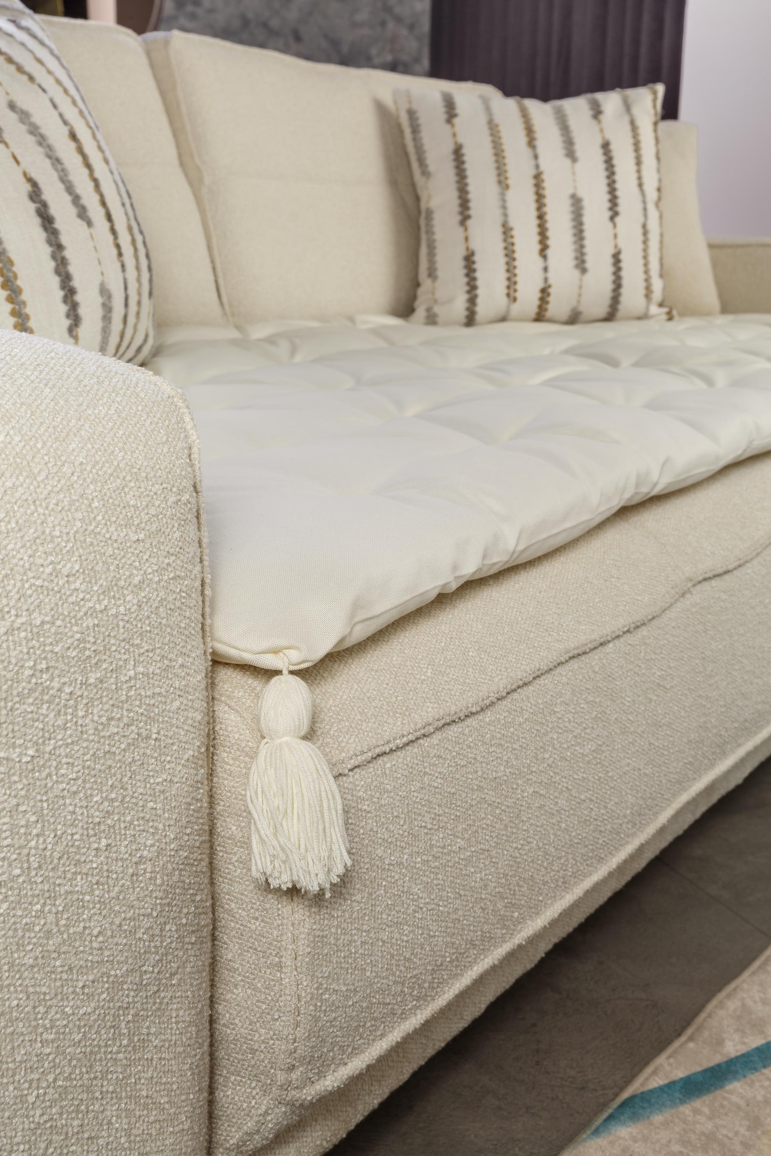 Custom Size Linen Sofa Topper Slipcover Pet Friendly, Washable, Stain ...