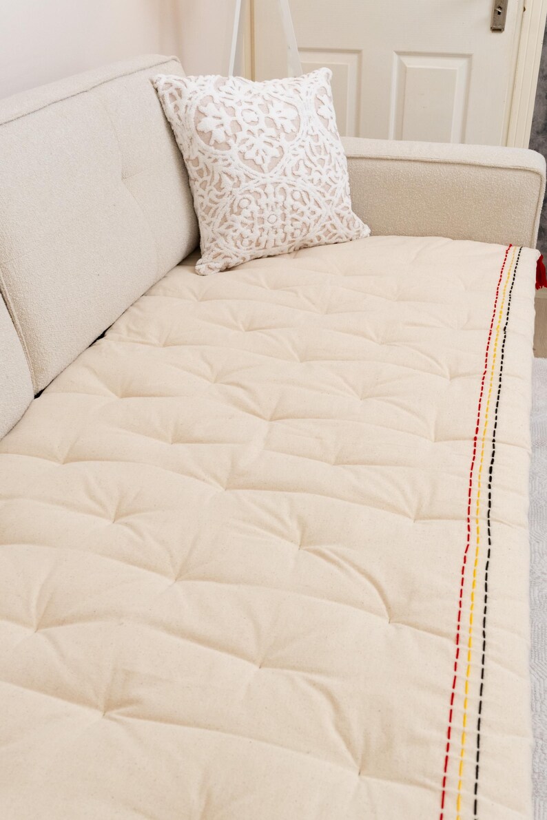 Custom Size Linen Sofa Topper Slipcover Pet Friendly, Washable, Stain ...