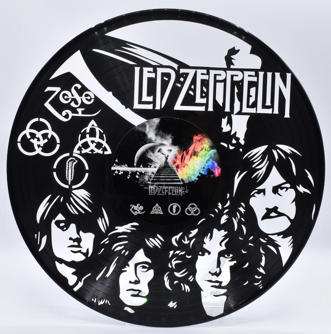 Led Zeppelin, B111 Custom Laser Cut Vinyl Records, Twill Coaster Image ...