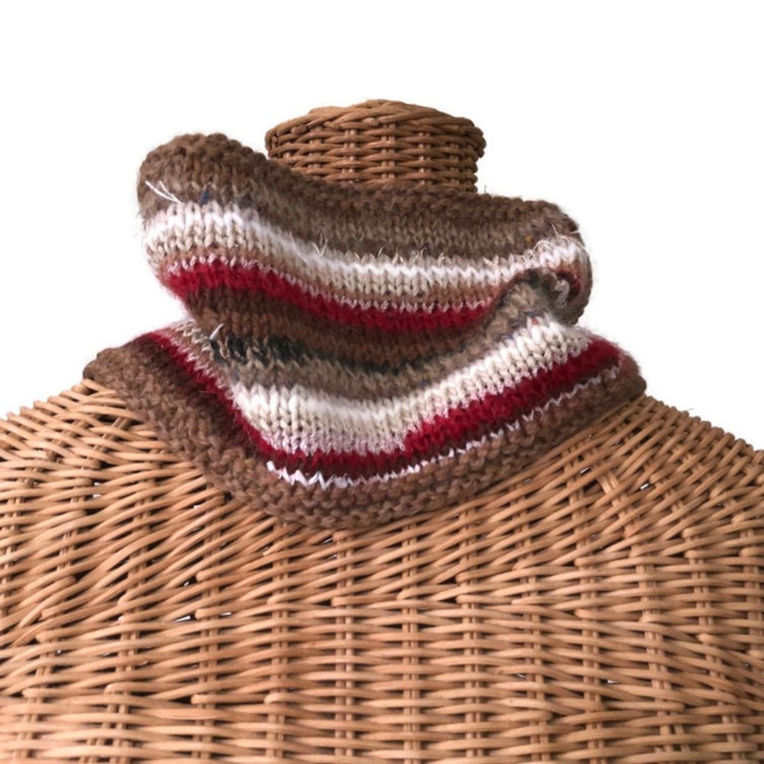 Hand Knit Cowl Brown - Etsy