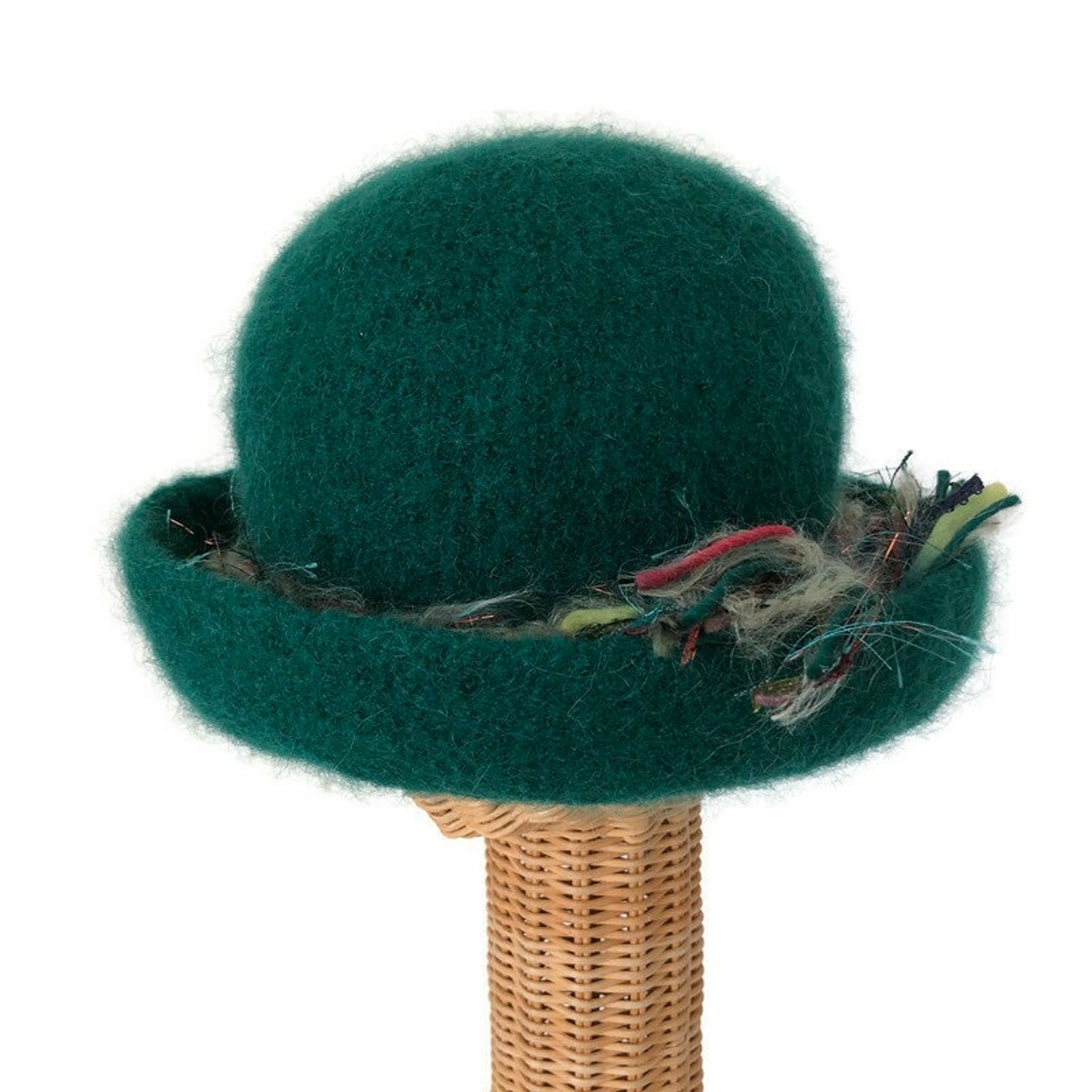 Felted Knit Bowler Hat Green Wool - Etsy