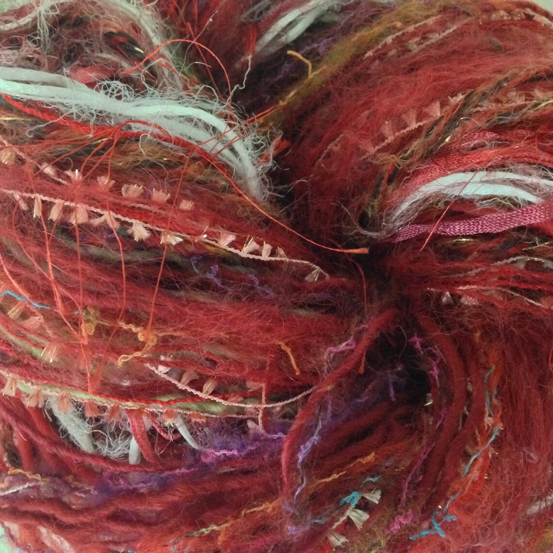 Red Knitting Crochet Art Yarn | Etsy