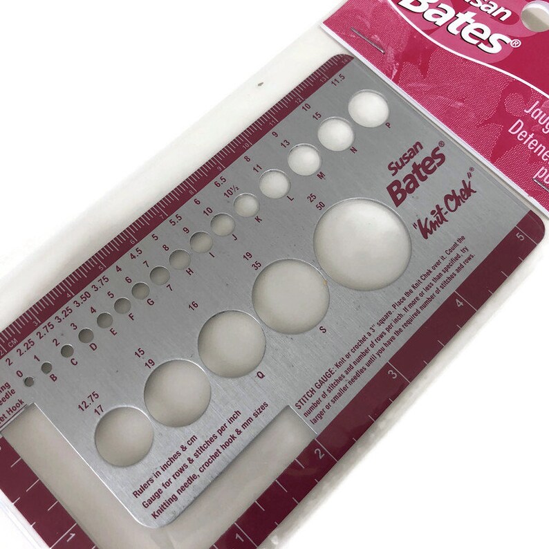 Susan Bates Gauge Knit Chek Knitting Needle Gauge Knitting - Etsy