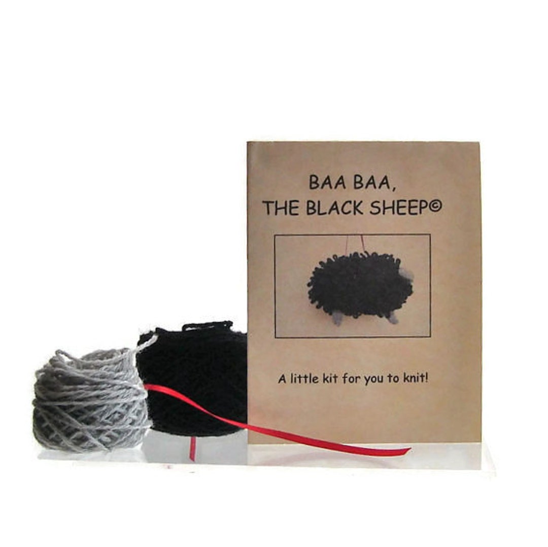 Sheep Knitting Kit Lamb Ornament Kit Baa Baa Black Sheep - Etsy