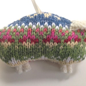 Fair Isle Sheep Ornament Knit Holiday Lamb - Etsy