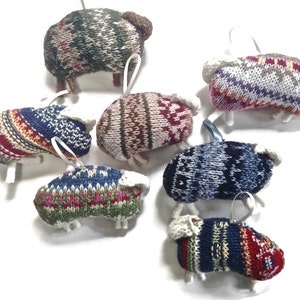 Fair Isle Sheep Ornament Knit Holiday Lamb - Etsy