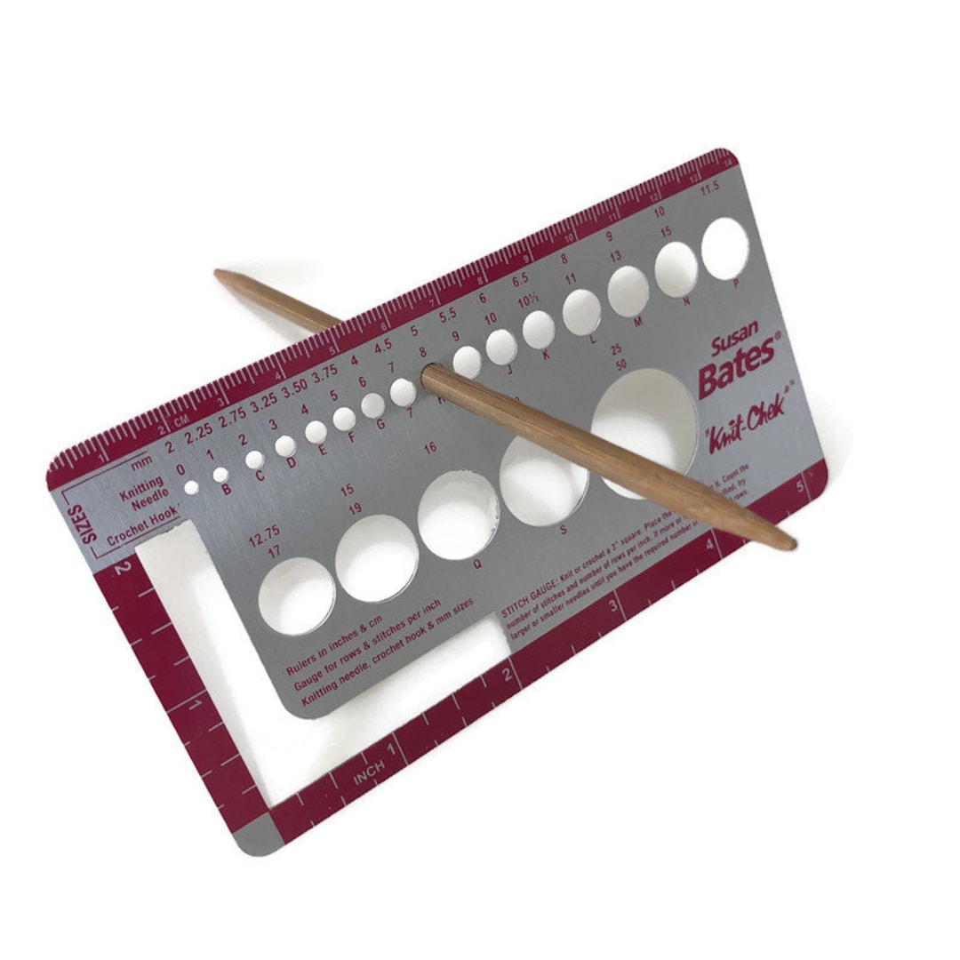 Susan Bates Gauge Knit Chek Knitting Needle Gauge Knitting Ruler - Etsy