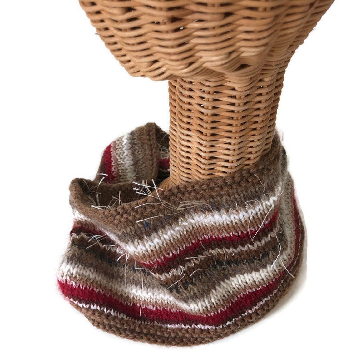 Hand Knit Cowl Brown - Etsy