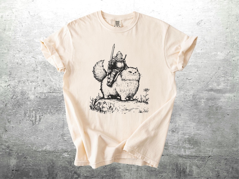 Funny Cat Meme Shirt, Medieval, Vintage Graphic, Oversize, Womens, Men ...