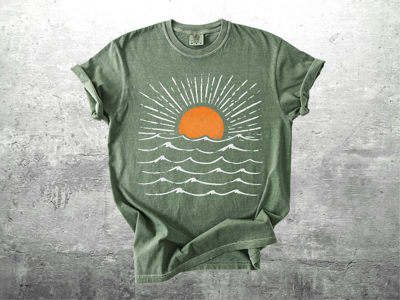 Beach Shirt, Vintage Sun, Oversize, Womens, Mens, Comfort Colors T ...
